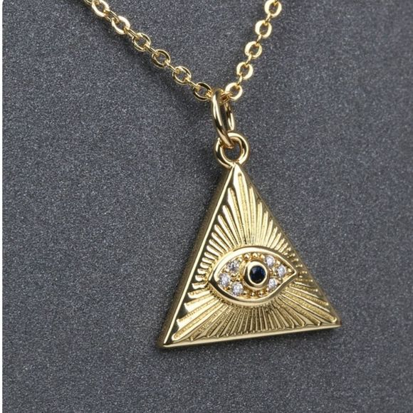 Jewelry | Evil Eye Pyramid Necklace | Poshmark